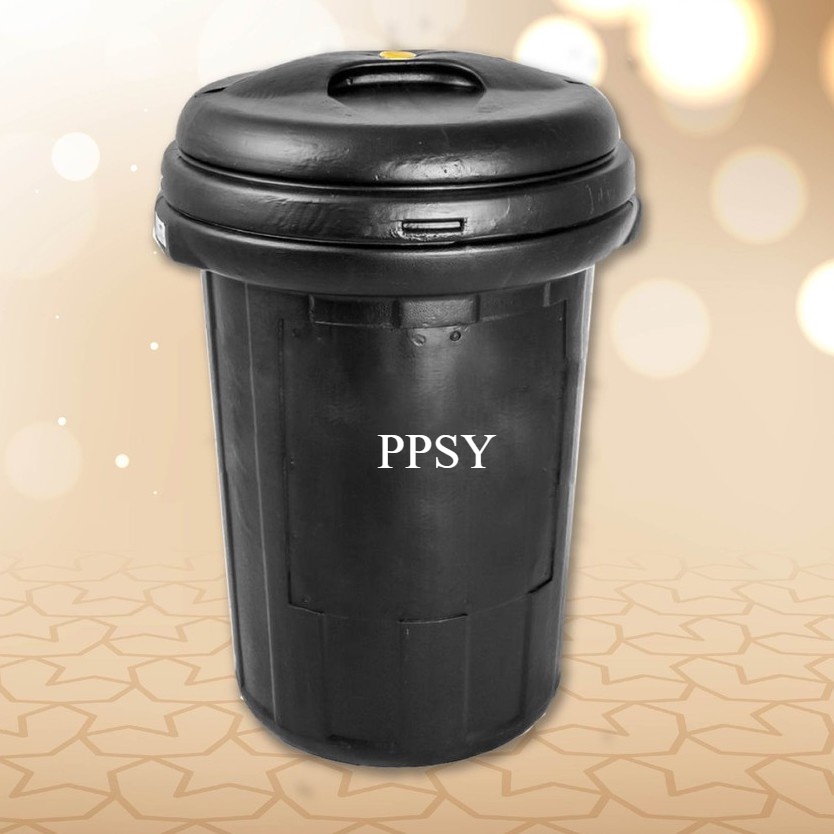 Black Fibre Dustbin with Cover 70litre/90litre unbreakable Tong Sampah Fiber 70L / 90L | Shopee ...