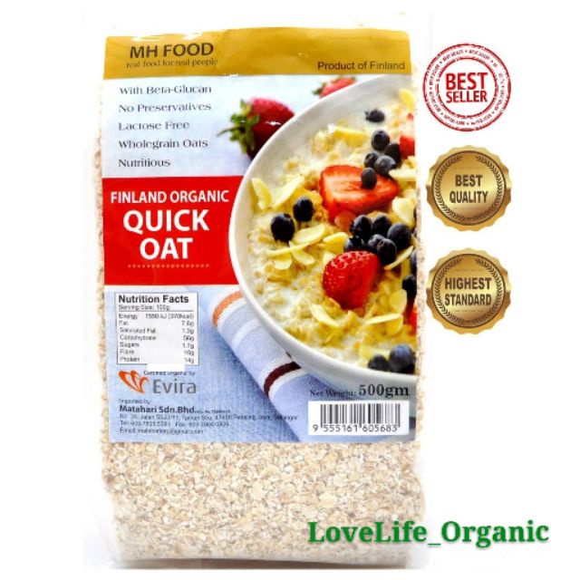 MH FOOD- FINLAND ORGANIC QUICK OAT 500G | Shopee Malaysia