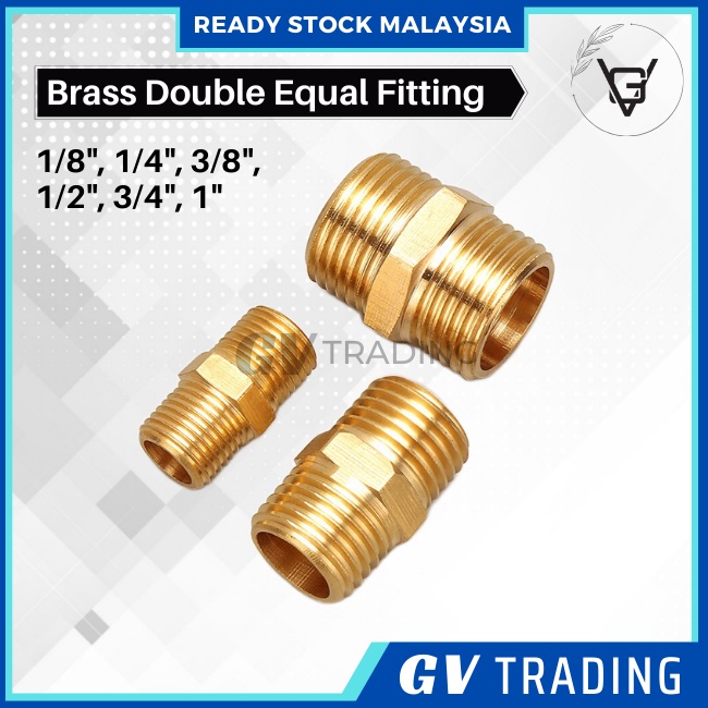 READY STOCK Brass Reducing & Equal Nipple Brass Pipe Fitting Copper ...