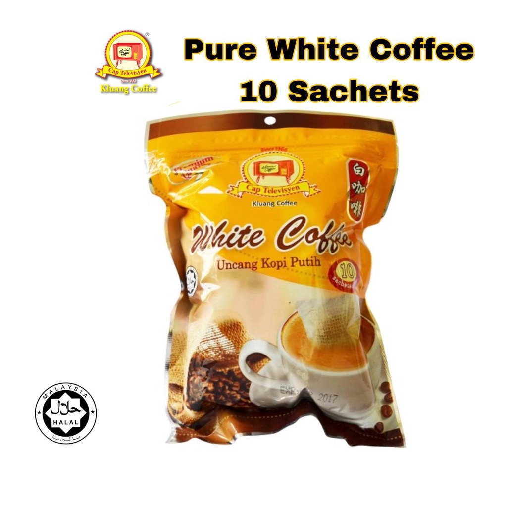 Kluang Coffee Cap Televisyen 100% Pure White Coffee 10 sachets | Shopee ...