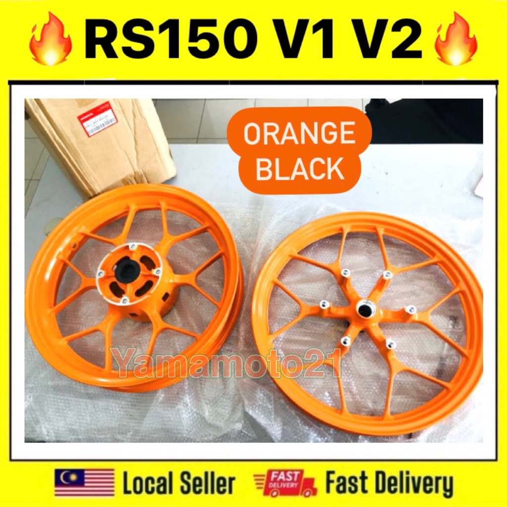 RS150 V1 V2 SPORT RIM SPORTRIM CAST WHEEL RODA RIM REPSOL ORANGE OREN ...