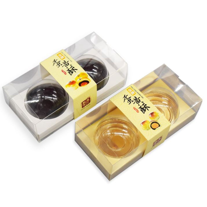 Rectangle Plastic Moon Cake Box Egg-Yolk Puff Container Transparent ...