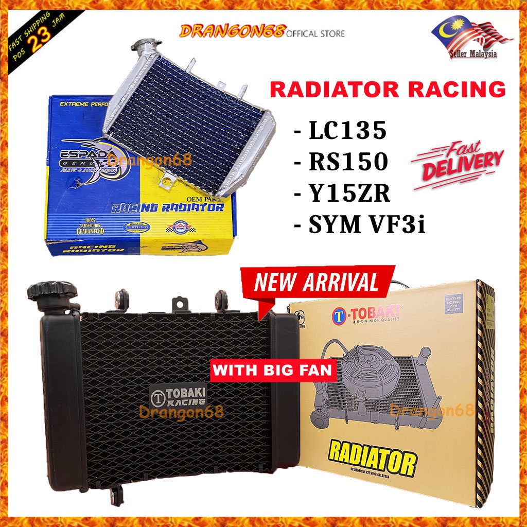 TOBAKI RACING RADIATOR ASSY /ESPADA RADIATOR RACING Y15 /Y15ZR/RS150 ...