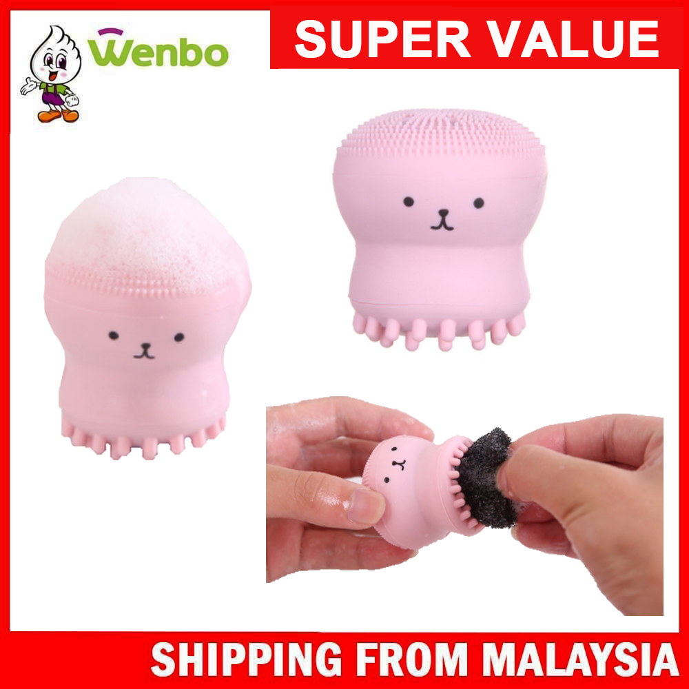Wenbo Face Cleansing Silicon Brush Jellyfish Octopus wash Span Sotong ...