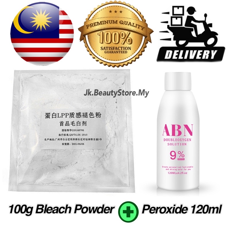 🔥Ready Stock🔥100g Bleach Powder + 120ml Developer/Peroxide Set 100ml漂白粉 ...