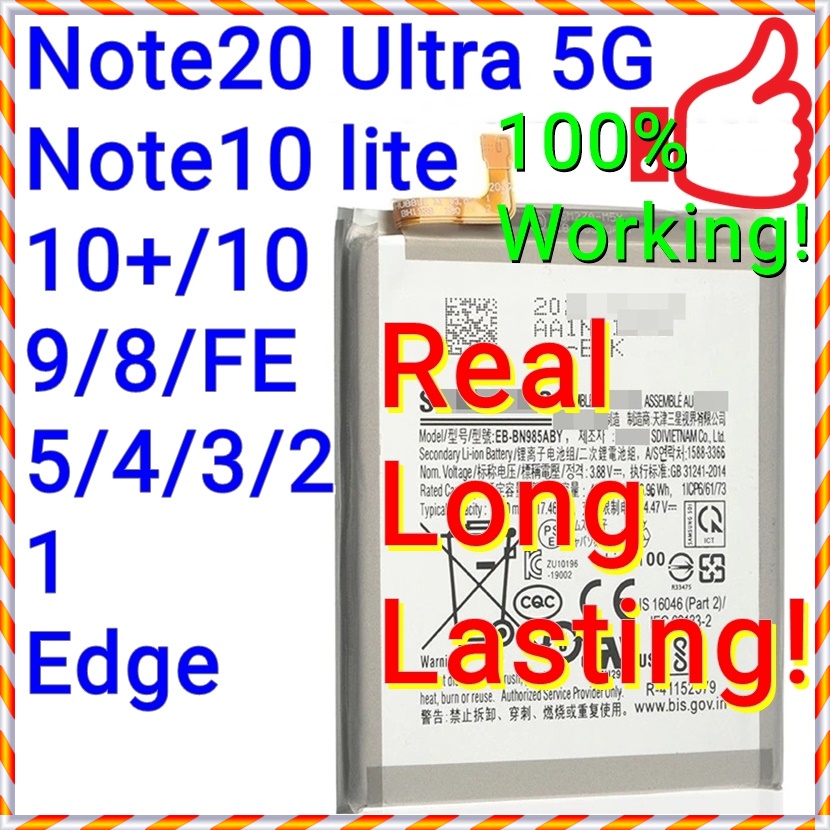 (Fast Charge) NEW ORI Stable Battery for Samsung Note20 Ultra 5G Note10 lite Note9 Note8 Note5 ...