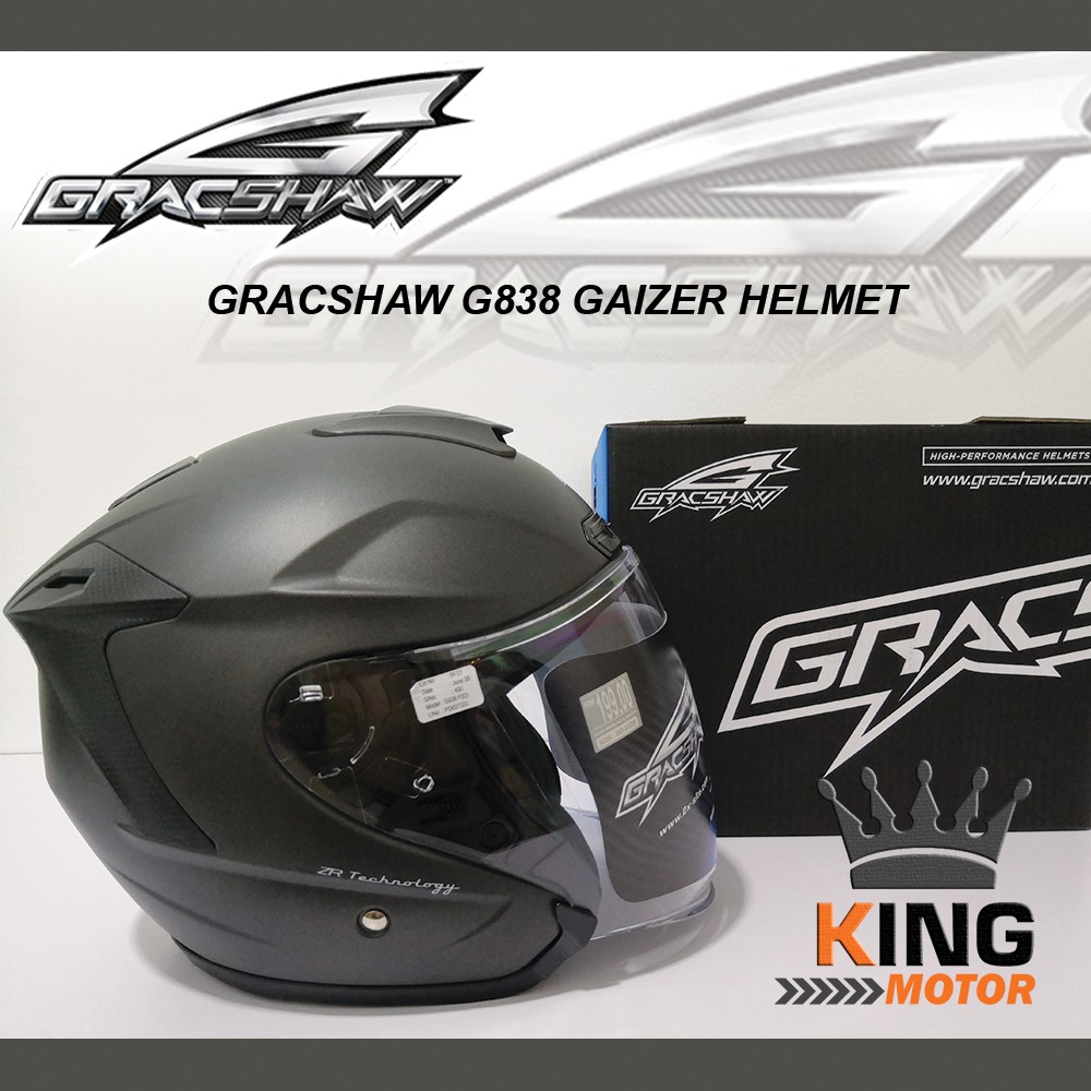 GRACSHAW GAIZER G838 HELMET (MATT GREY) | Shopee Malaysia