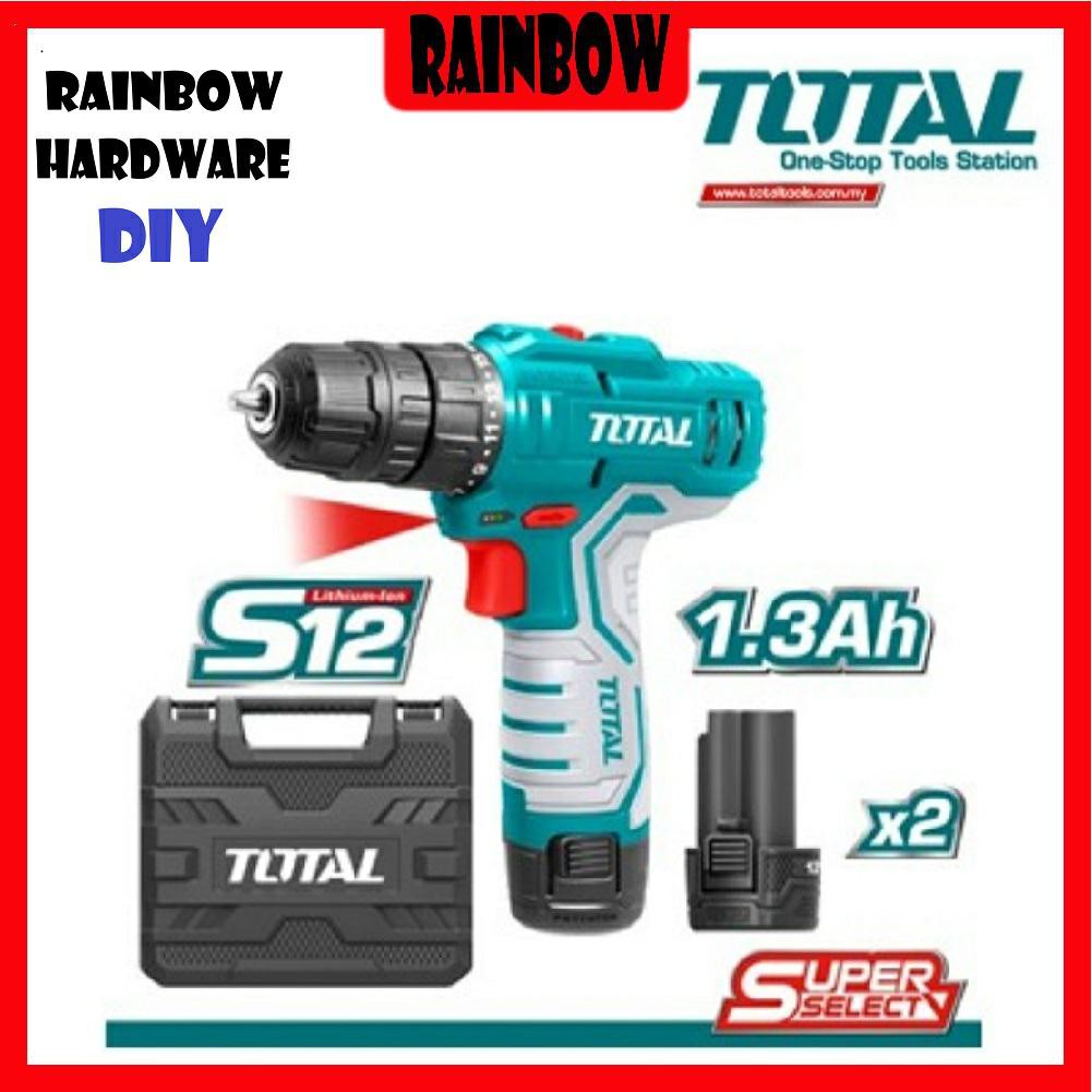 TOTAL 12V LI-ION CORDLESS DRILL (TDLI12325) (2 BATTERY PACK) | Shopee ...