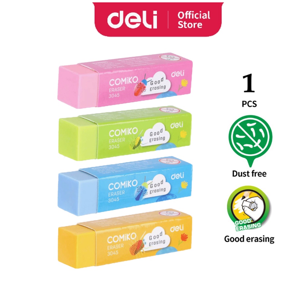 Deli Eraser E3045 Comiko Series Student Eraser Eco-PVC material Bright ...