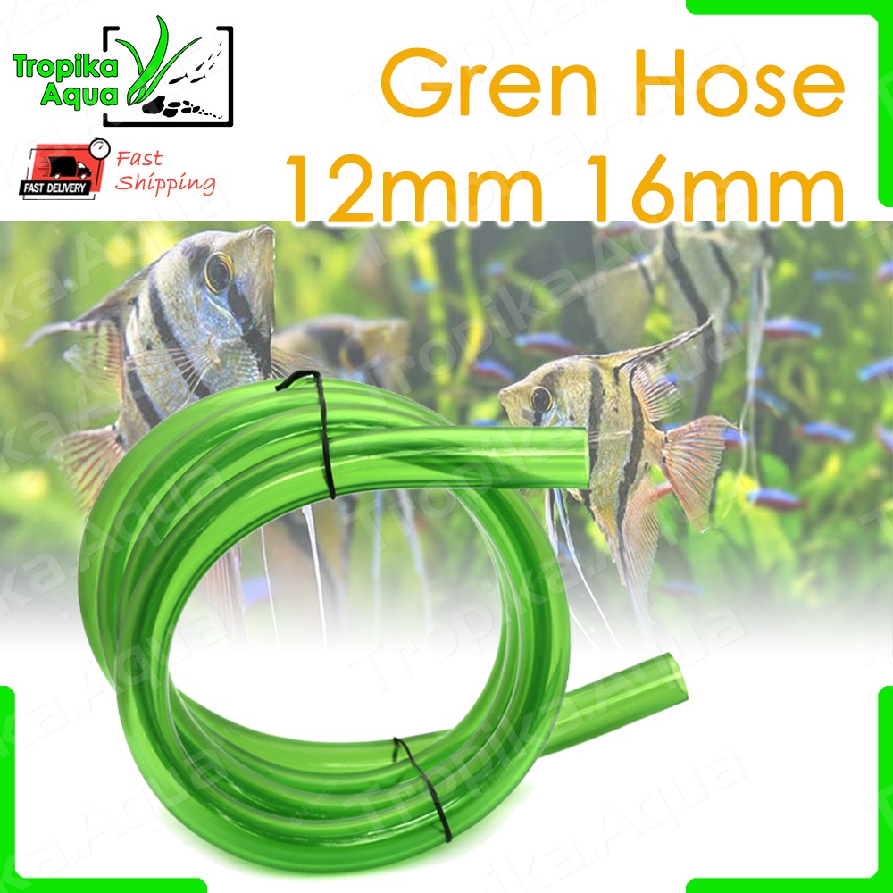 Green Hose 12mm 16mm - aquarium hose filter lily pipe water change ...