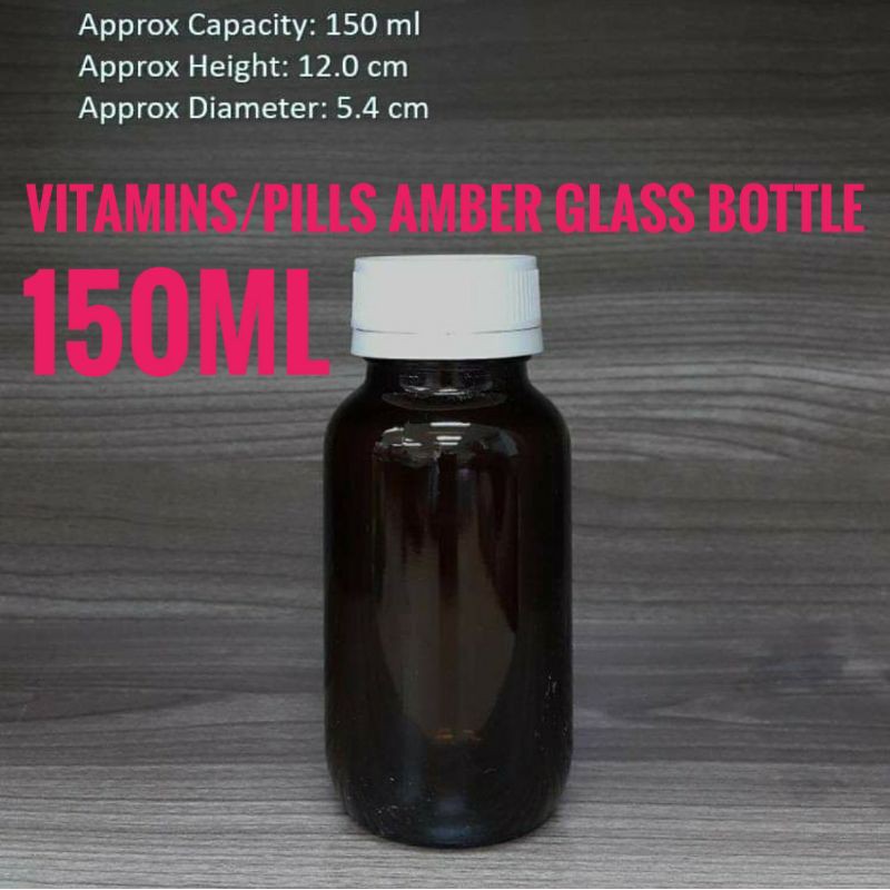 75ml/120ml/150ml Round Amber Glass Wide Bottle 琥珀色玻璃瓶 Botol kaca ambar ...