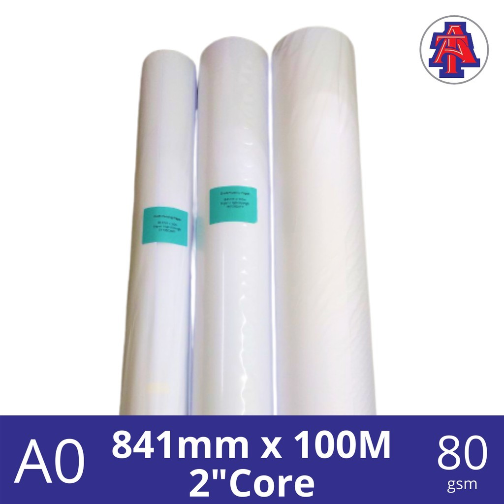 A0 841mm x 100M Plotter Paper Roll (2''core)/ Plan Printing Paper/ PPC ...