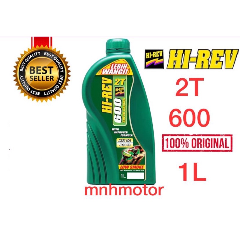 HI-REV 600 2T LOW SMOKE 100% ORIGINAL 1L | Shopee Malaysia