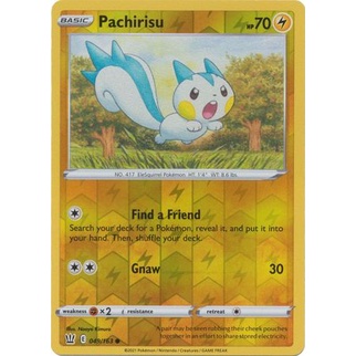 Pachirisu / 049/163 / Reverse Holo & Common / Sword & Shield Battle Styles Pokemon Trading Card ...