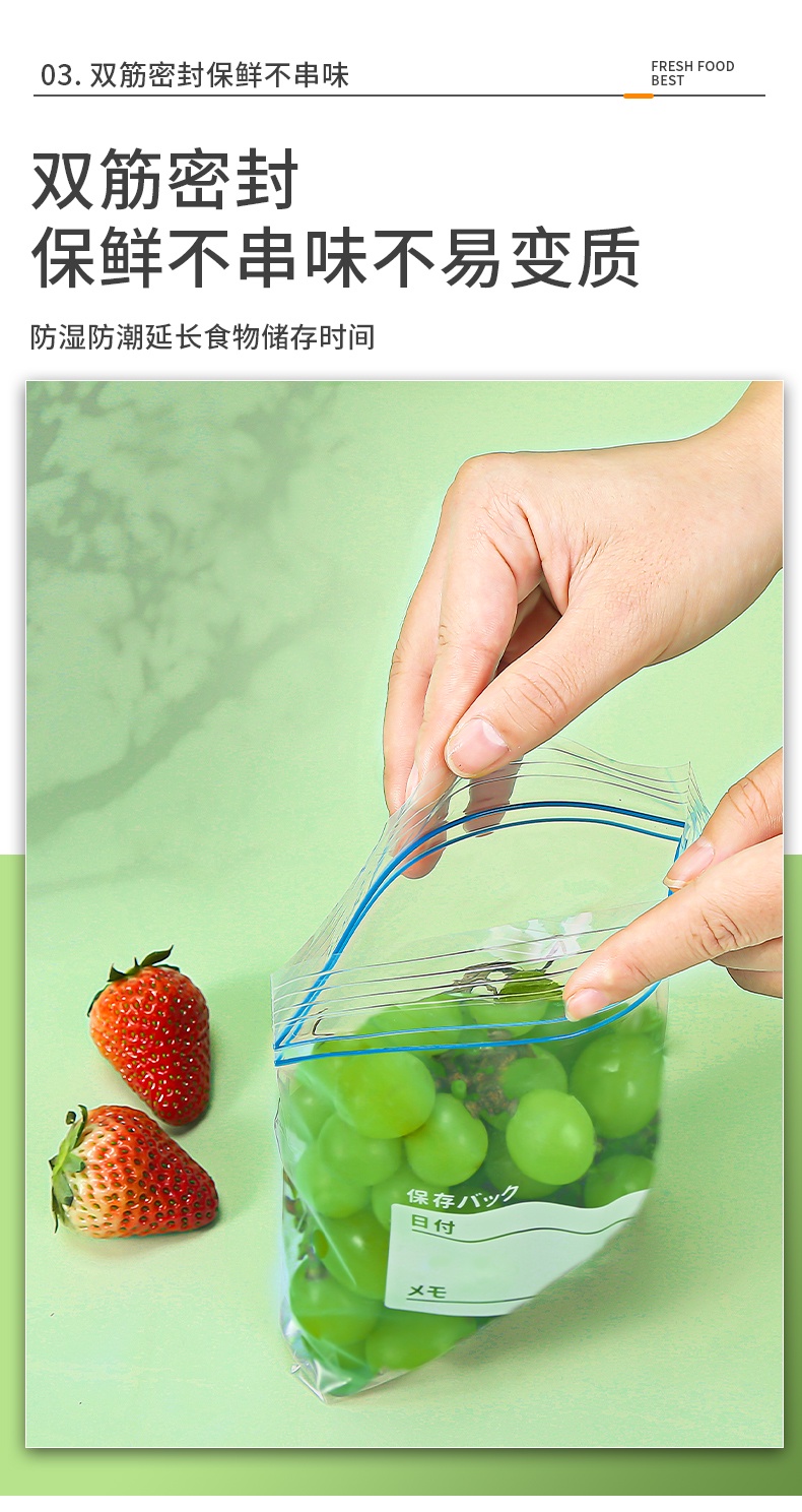 Resealable Transparent Food Preservation Bag Ziplock Bag for Food ...