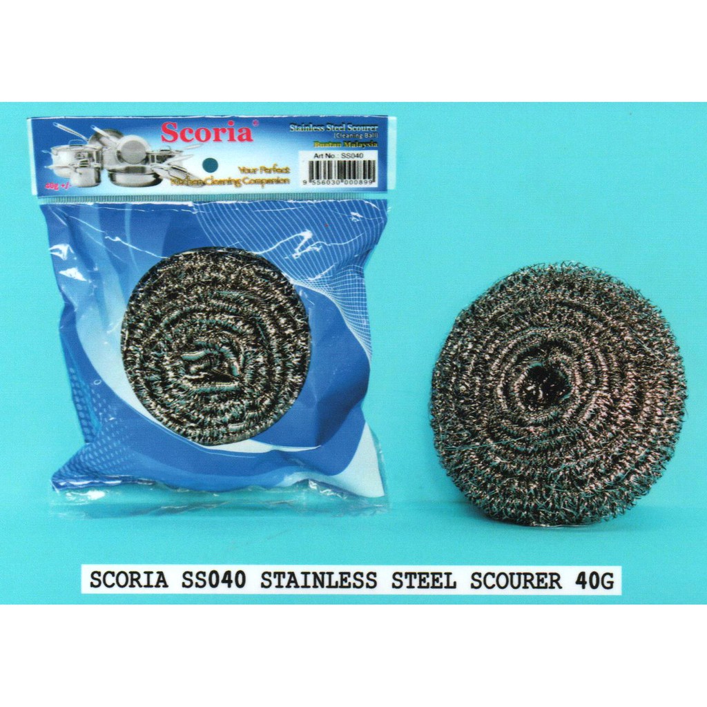 Scoria Stainless Steel Scourer / Berus Periuk/ Berus Dawai Bulat 40GM ...