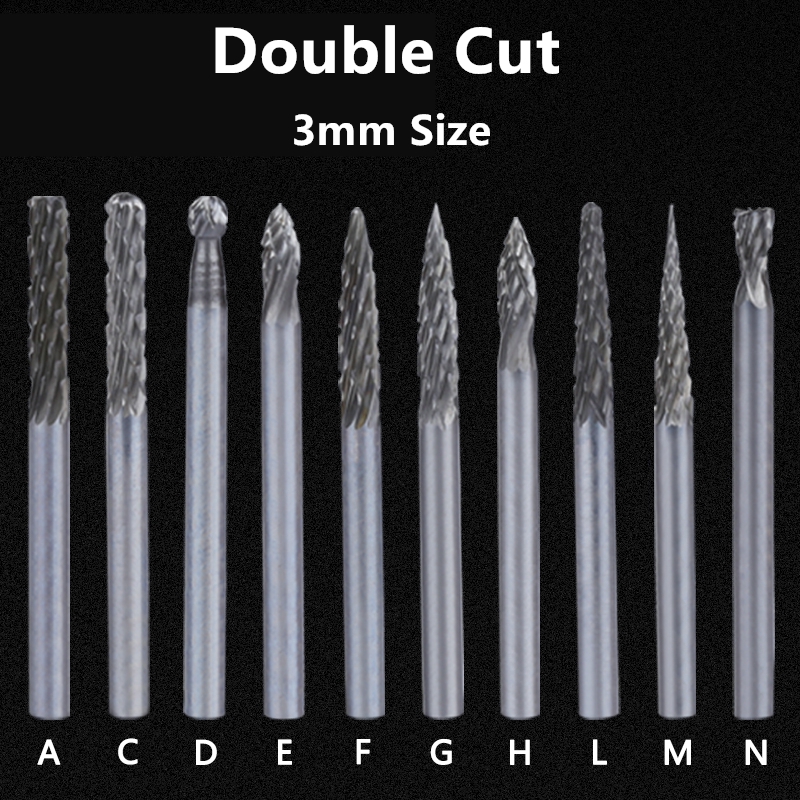 1pcs 3x3mm Tungsten Carbide Rotary Burrs 3mm Rob Head 3mm DIY Tungsten Carbide Burr | Shopee ...