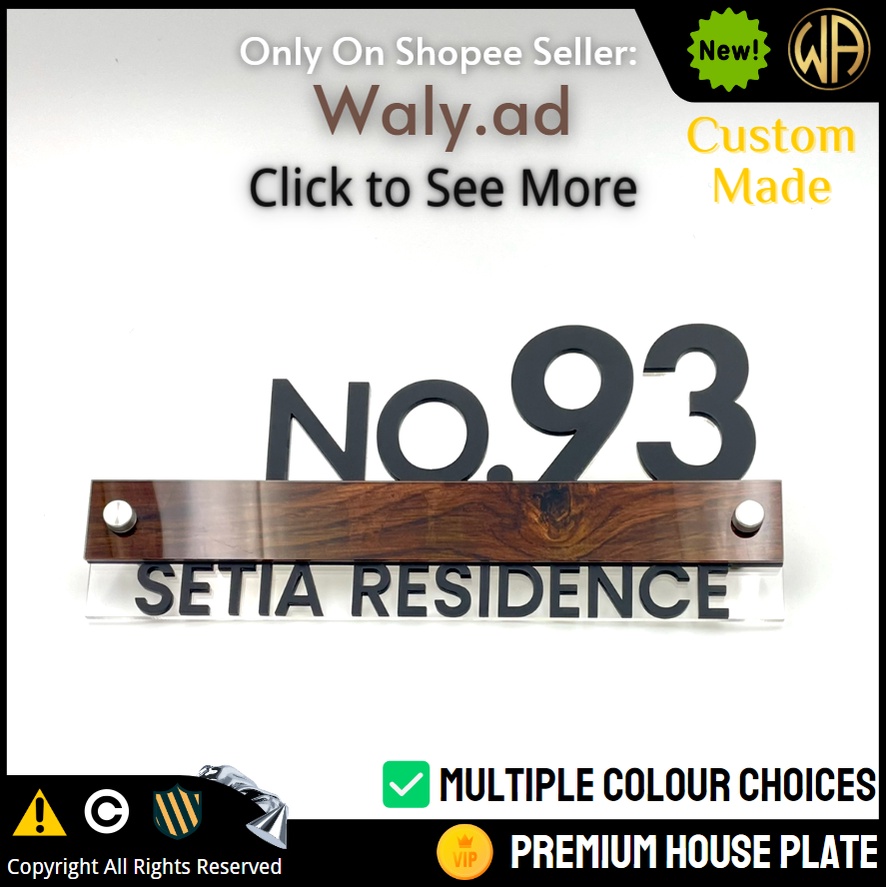 House Number Plate | Plat Nombor Rumah | Signage | Papan Tanda Alamat ...