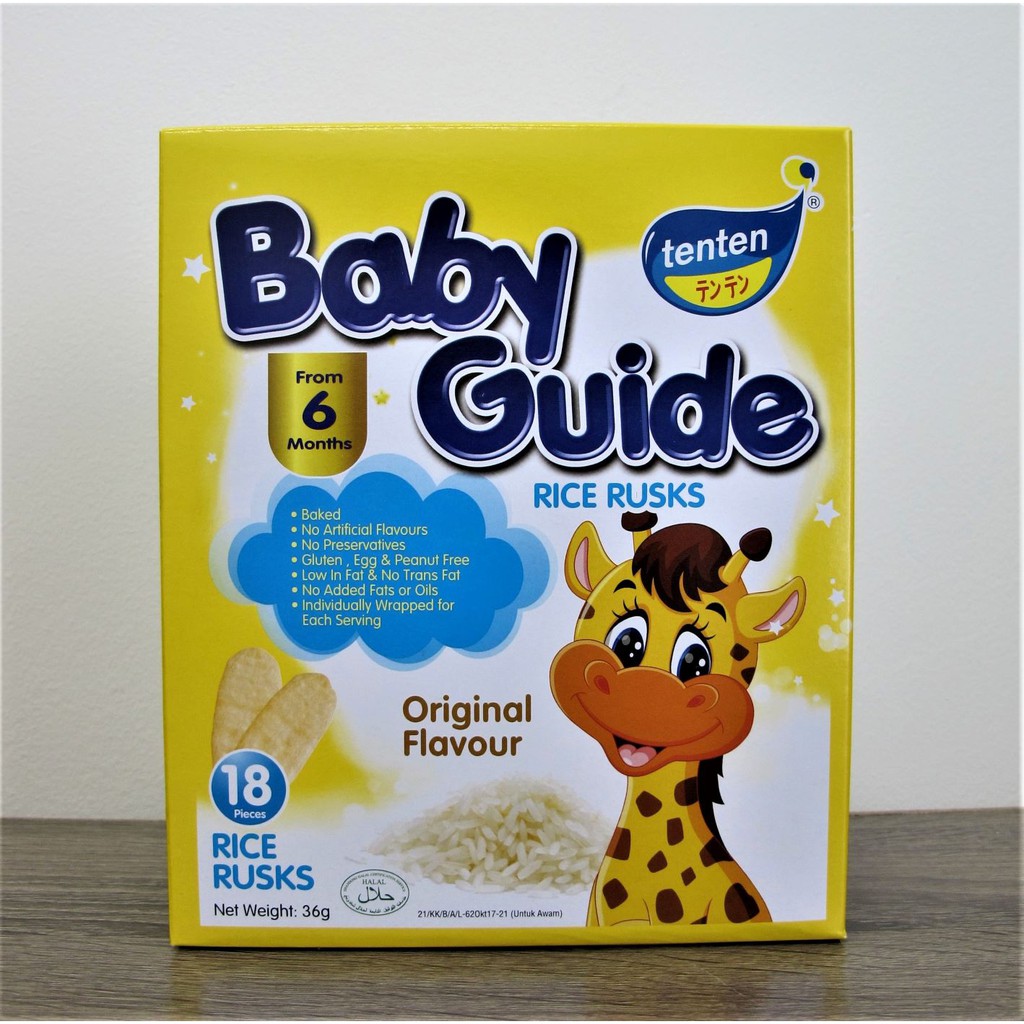 【Ready Stock】TENTEN Baby Guide Rice Rusks 6month+ (36g) | Shopee Malaysia
