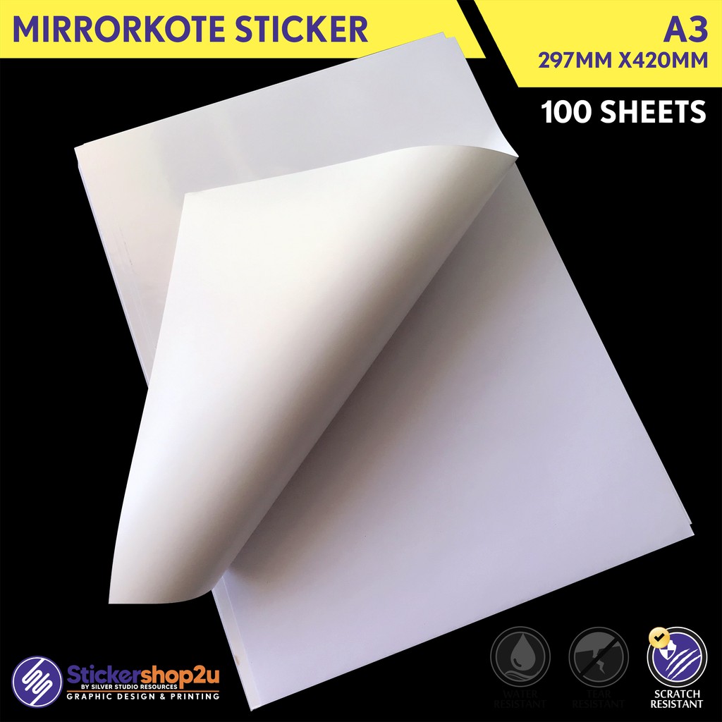 Mirrorkote Sticker (Gloss) A3 100 sheets per pack | Shopee Malaysia
