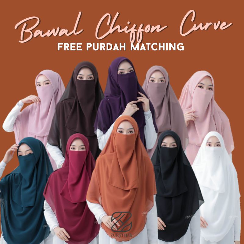 🔥OFFER🔥 SET BAWAL CHIFFON BUCU CURVE FREE PURDAH MATCHING | Shopee Malaysia