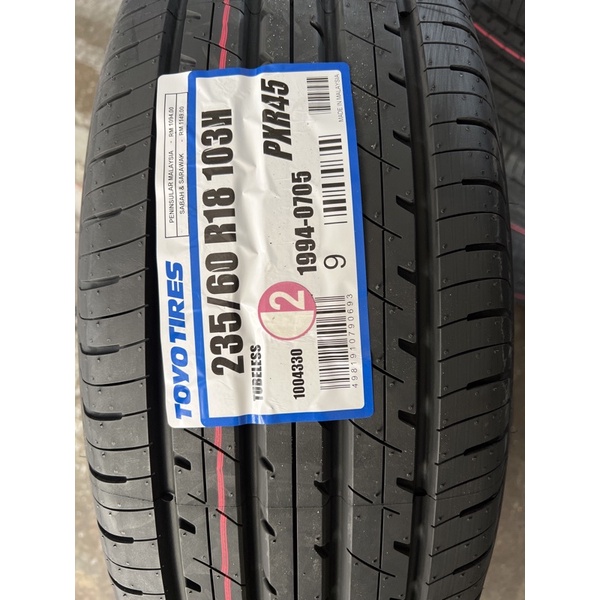 Tayar Baru Size 235 60 18 Toyo PXR45 HONDA CRV AUDI Q5 Year Made 2024 | Shopee Malaysia