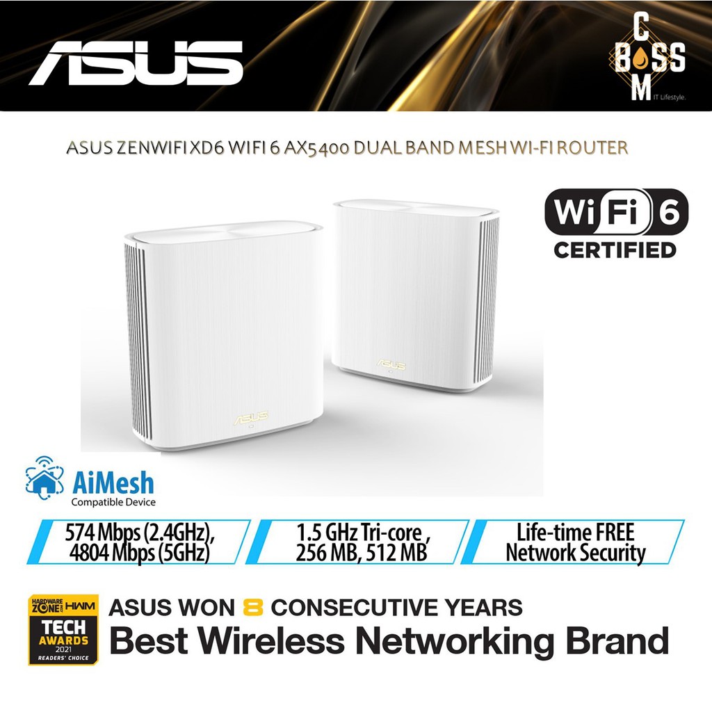 *HOT MODEL* ASUS ZENWIFI XD6 WIFI 6 AX5400 DUAL BAND MESH WI-FI ROUTER ...