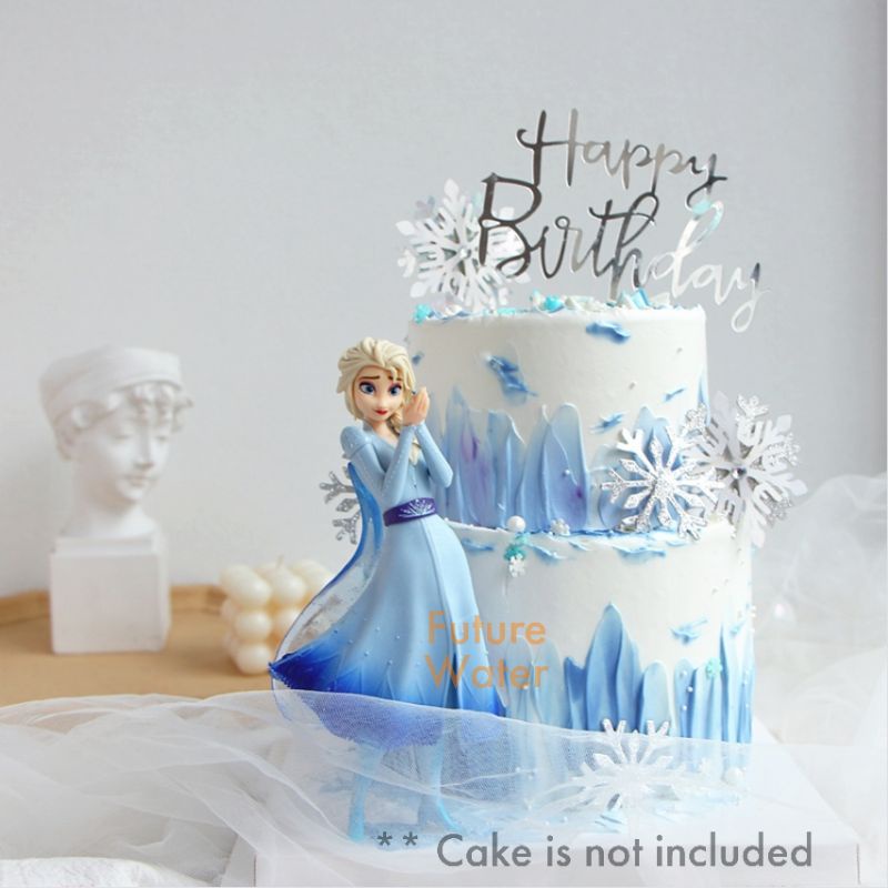 Elsa Frozen 2 Figurine Holding Lizard Bruni Cake Topper Decoration Kids ...