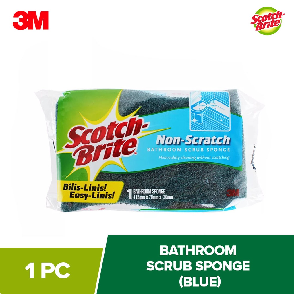3M Scotch Brite Non Scratch Bathroom Scrub Sponge (Blue) | Shopee Malaysia