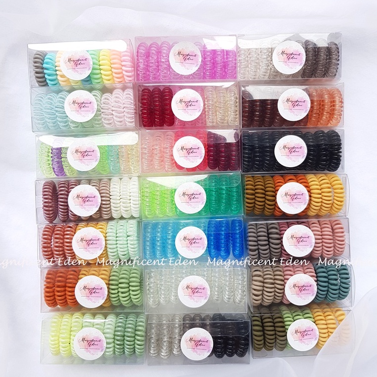 🇲🇾High Quality 9pcs Telephone Wire Hair Ties Telephone Wire Ring Hair ...