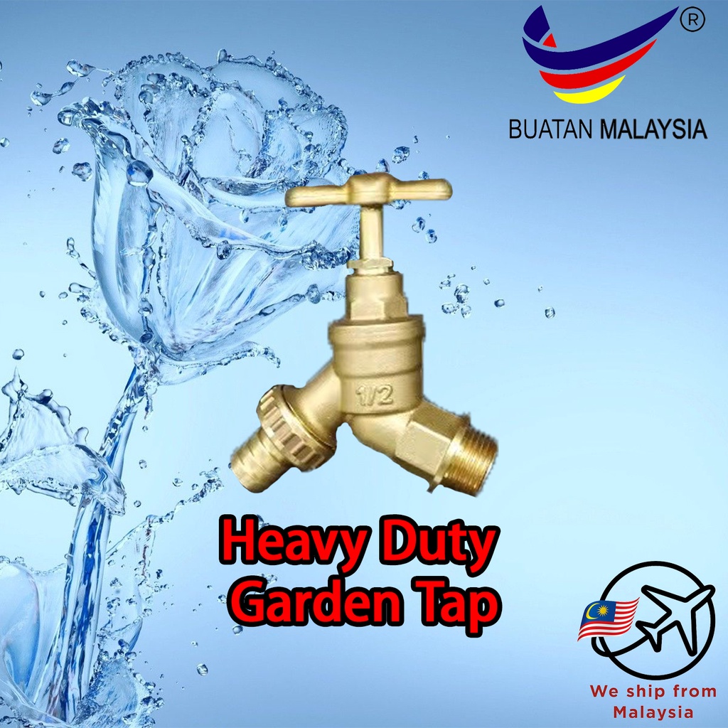 15MM Brass Water Tap Kepala Pipe Tambaga Loose Key Tap 1/2 Inch Water ...