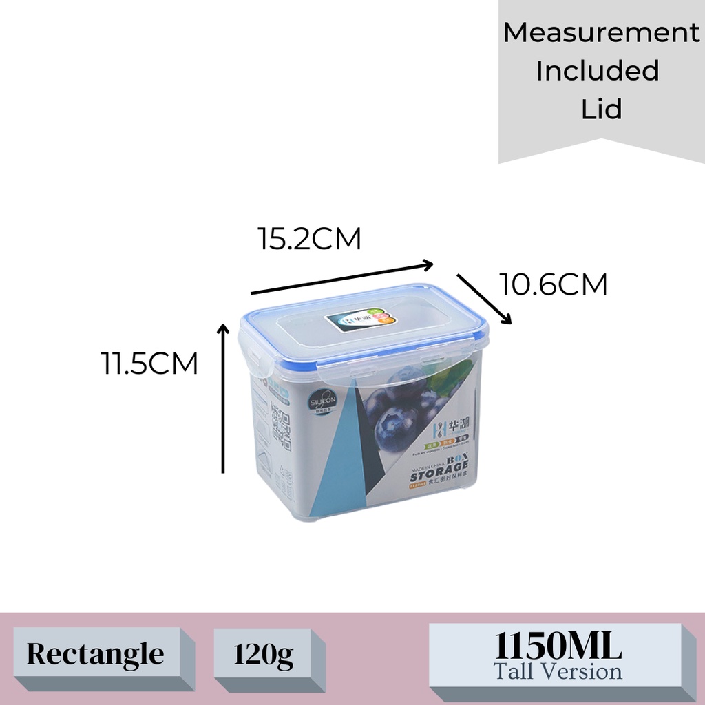 JX Microwave Safe Airtight PP Plastic Storage Box Kitchen Food ...