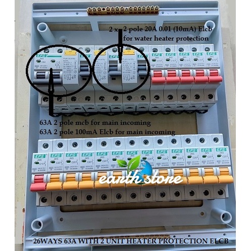 DB BOX FULL SET WITH BUILT IN EPS MCB 6A/10A/20A 1P 6KA & 40A / 63A ELCB | Shopee Malaysia