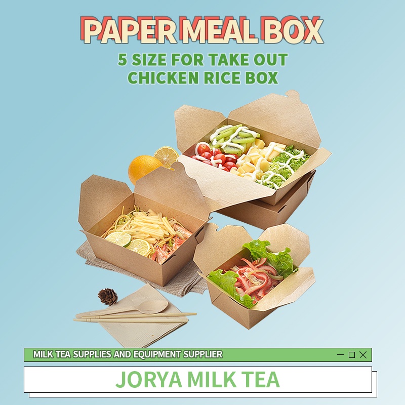 50pcs Meal Paper Box Kraft Paper Box For Take Out Takoyaki Chicken ...