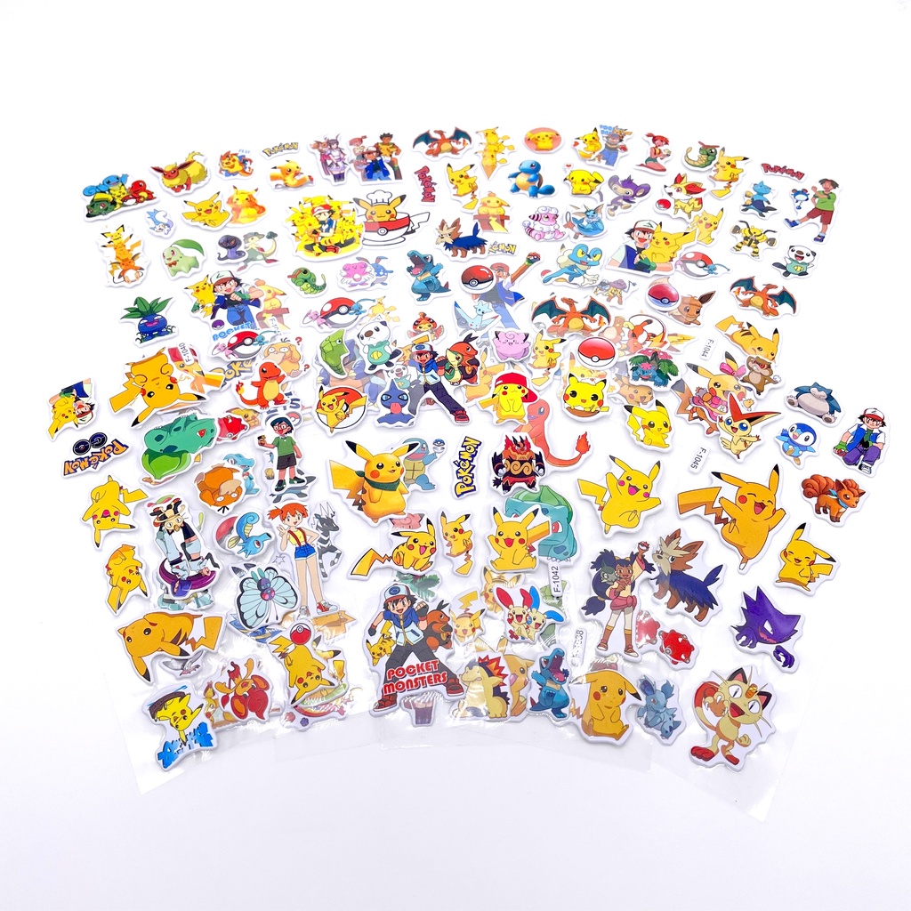 1 Sheets Pokemon Go Series Pikachu PVC Stickers Kids Party Favors Small ...
