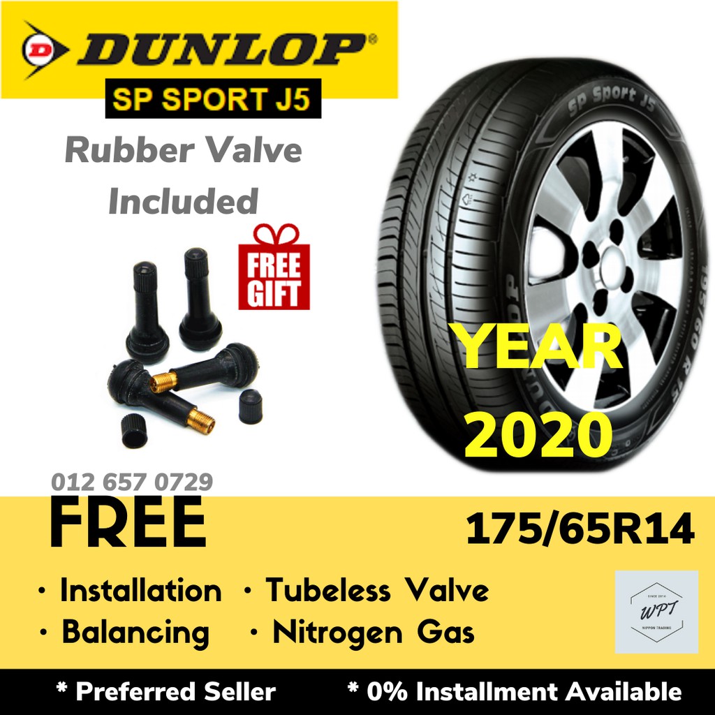 175/65R14 Dunlop SP SPORT J5 (Installation) Tires Tyre Tayar MYVI VIOS AXIA BLM RIM 14 INCH WPT ...
