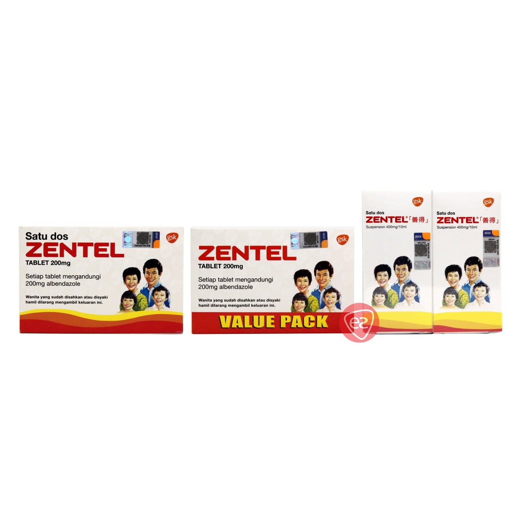 ZENTEL (ALBENDAZOLE) 200MG TABLET 2S / 200MG TABLET 4S / SUSPENSION ...