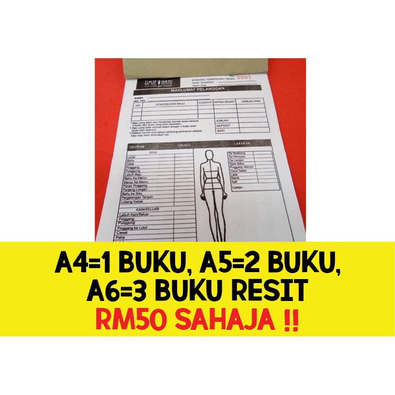 🔥BUKU BIL/BUKU RESIT (A4 1BUKU) (A5 2BUAH) (A6 3BUAH) CUSTOM MADE RM50🔥 | Shopee Malaysia
