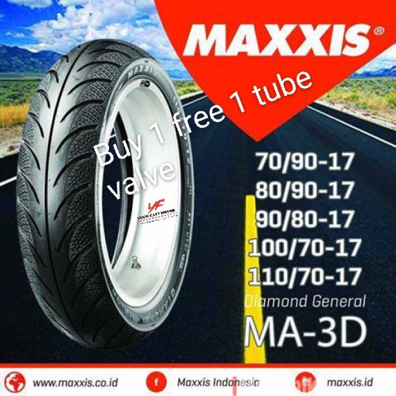 ( BUY 1 FREE 1 valve )TAYAR MAXXIS DIAMOND 3D 3D new tires tubeless ...