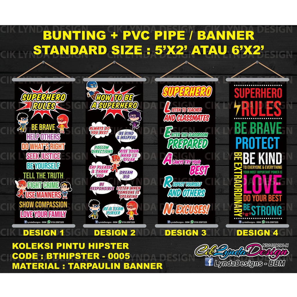 PRE-ORDER - BUNTING + PVC PIPE SEKOLAH - HIPSTER KELAS | Shopee Malaysia