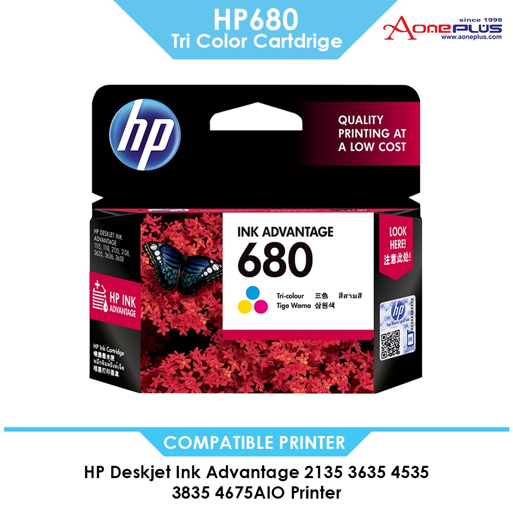 HP 680 Tri-Color Original Advantage Ink Cartridge - F6V26AA | Shopee ...
