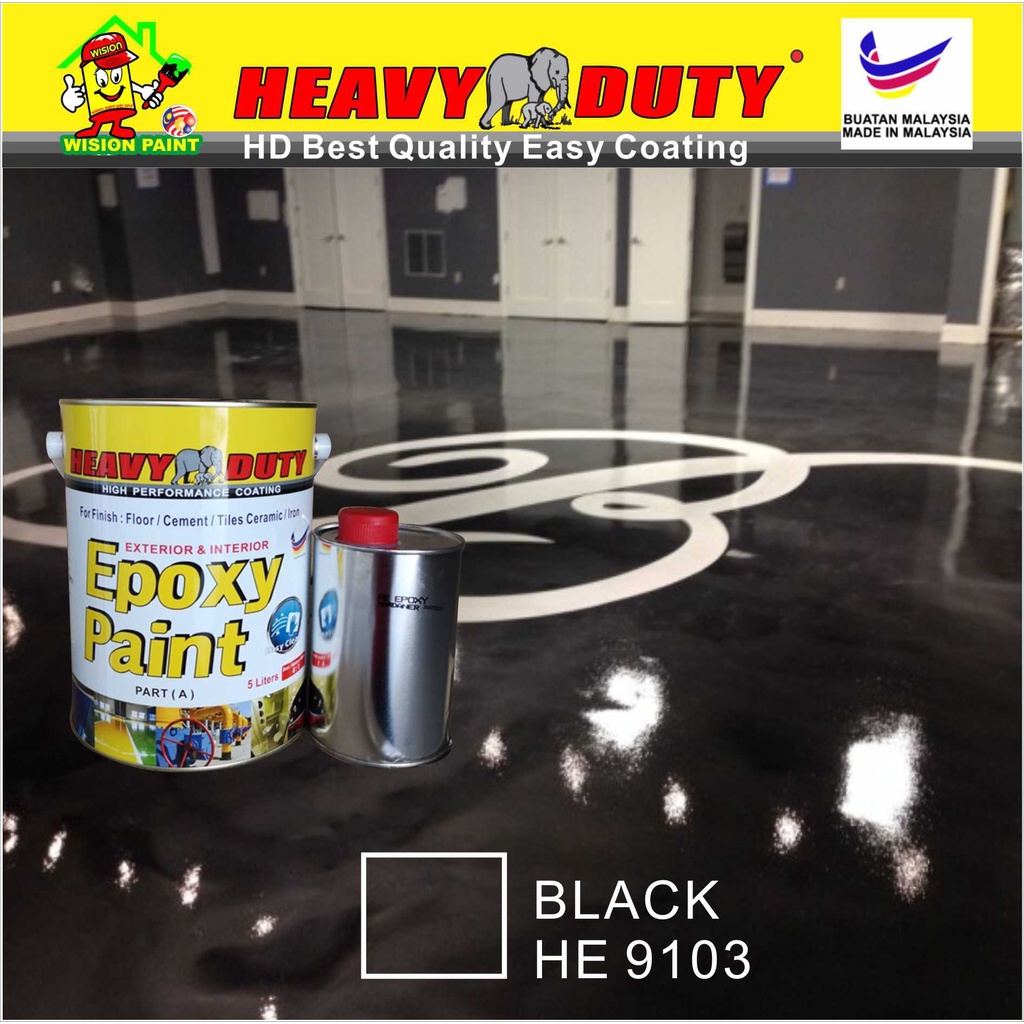 5L HEAVY DUTY EPOXY WATERPROOF FLOOR PAINT ( 5L ) [ Include Hardener ] CAT LANTAI COATING ...