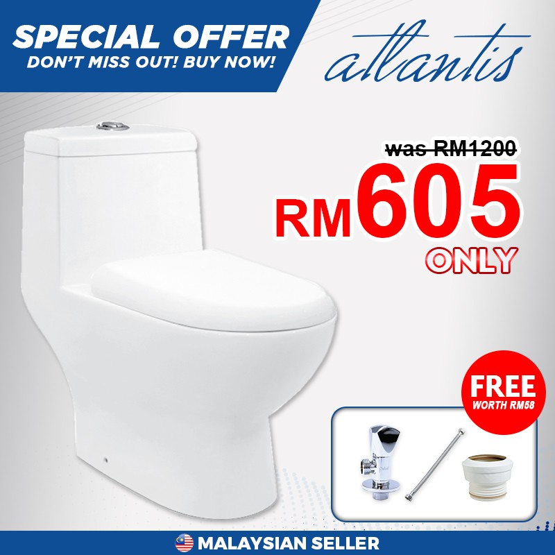 Atlantis Galati - One Piece Water Closet Toilet Bowl (WC1008S) - Jamban ...