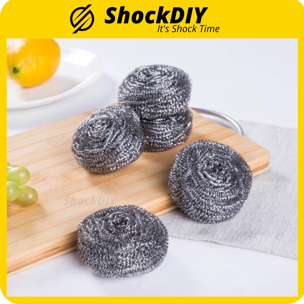 1 pc Stainless Steel Metallic Spiral Ball Dish Pot Cleaning Berus Basuh ...