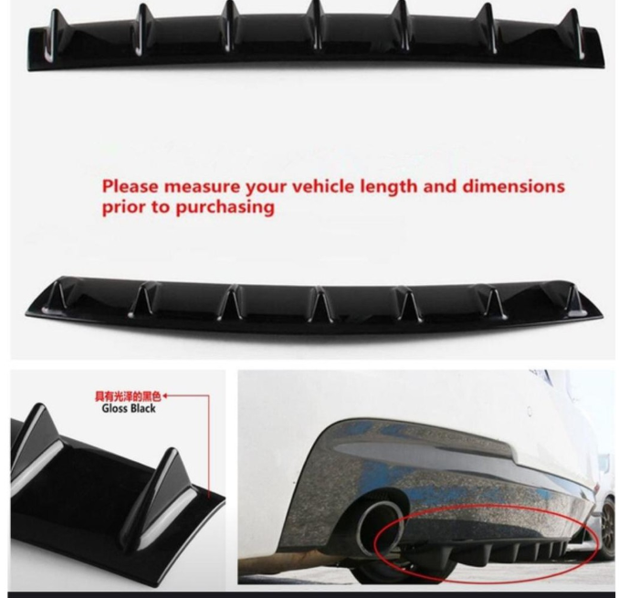 Car Universal FRONT BUMPER DIFFUSER Lip Wrap Angle Splitters Black ALL ...