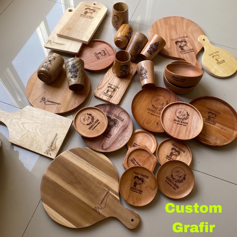 KAYU Custom engraving laser cutting logo name engraving acrylic wood ...