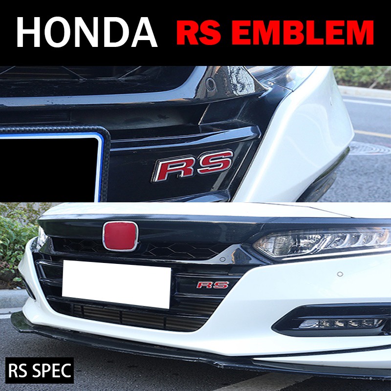 RS Emblem Logo Front Grille Metal Honda City GN/Jazz GE/Jazz GK/Civic ...