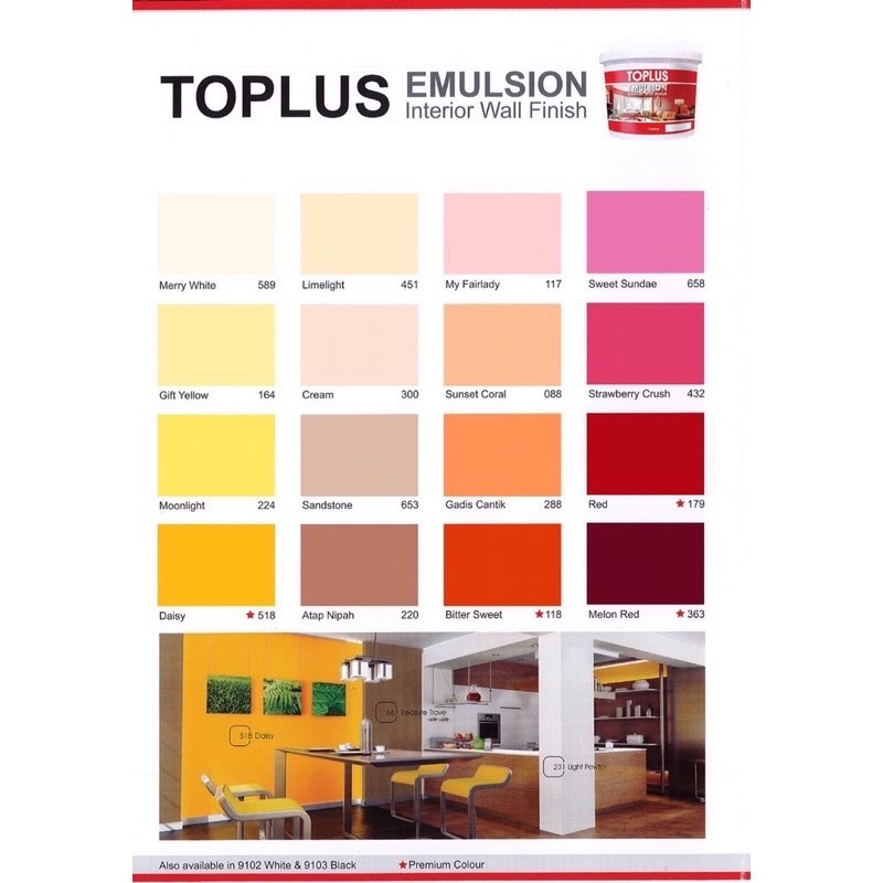 1L SMART PAINT TOPLUS EMULSION PAINT - CAT KAPUR / CAT MURAH | Shopee ...