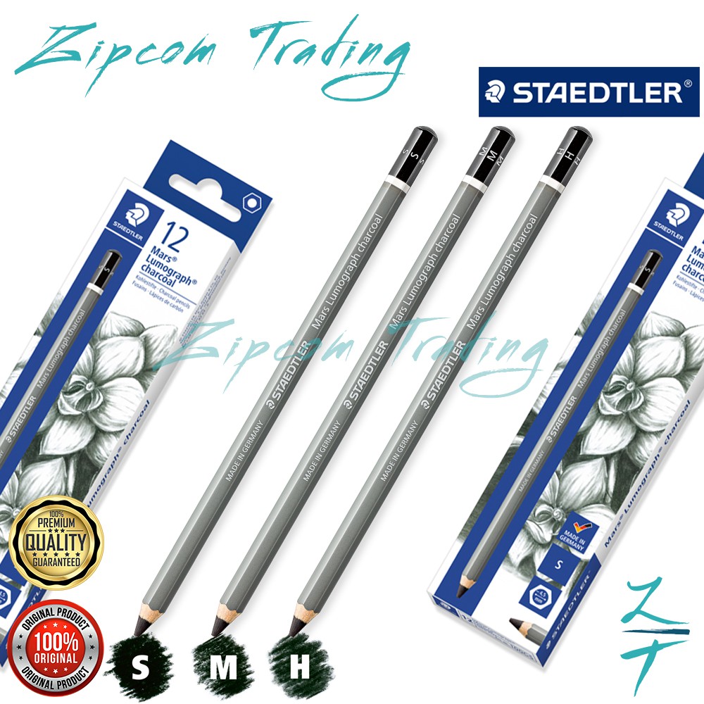 STAEDTLER Mars Lumograph Charcoal 100C Pencil (Hard, Medium , Soft) | Shopee Malaysia