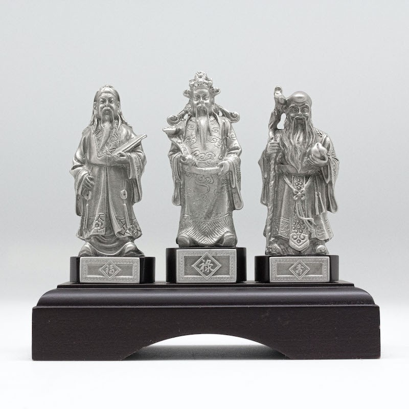 KL Pewter [326] Fu Lu Shou (Wood) | Figurine | Shopee Malaysia